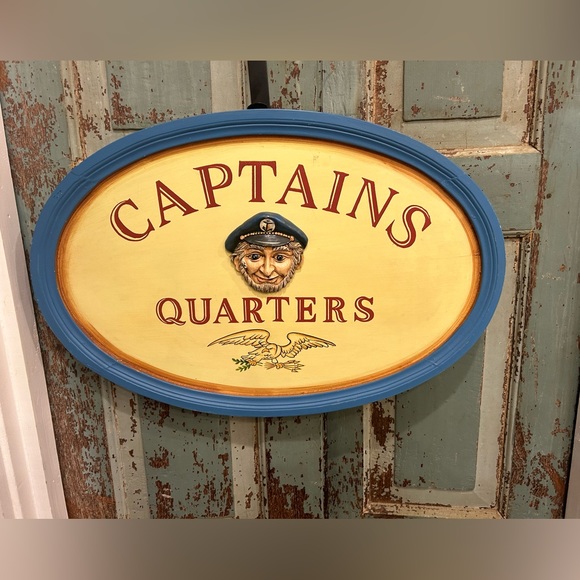 Accents | Vintage 1998 Captains Quarters Wooden Nautical Decor Sign ...